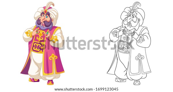 Indian Rich Man Coloring Page Colorful Stock Vector (Royalty Free ...