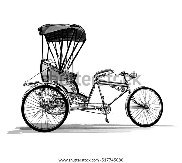Indian Rickshaw Cycle Vector Illustration Stock Vector (Royalty Free ...