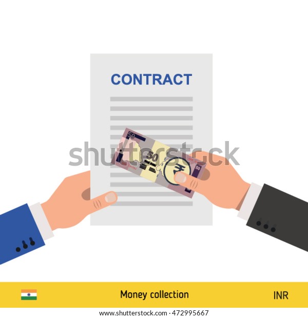 Indian Rupee Banknote Contract Concept Vector: เวกเตอร์สต็อก (ปลอดค่า ...