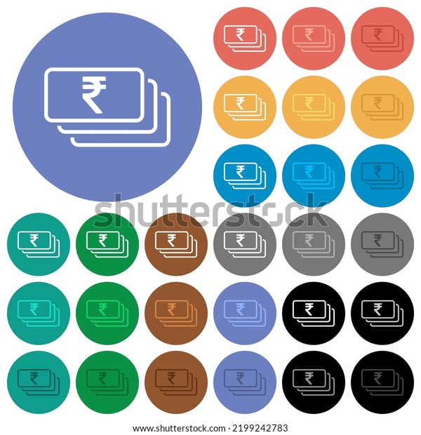 Indian Rupee Banknotes Outline Multi Colored: เวกเตอร์สต็อก (ปลอดค่า ...