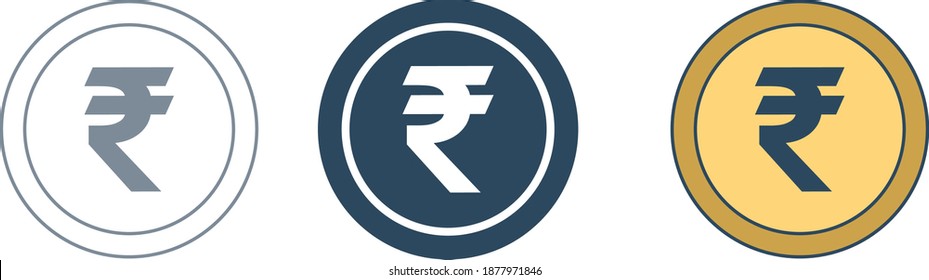 Indian Rupee Coin Icon Vector Illustration Stock Vector (Royalty Free ...