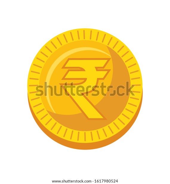 Indian Rupee Coin Vector Isolated Illustration Stock Vector (Royalty ...