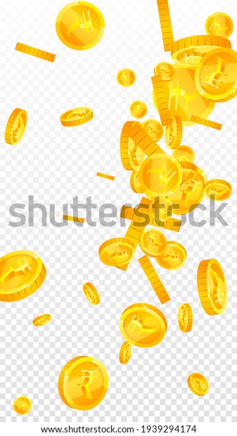 Indian Rupee Coins Falling Marvelous Scattered Stock Vector (Royalty ...