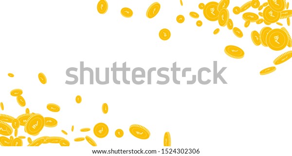Indian Rupee Coins Falling Scattered Floating Stock Vector (Royalty ...