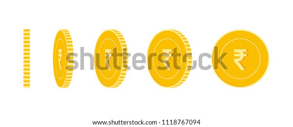 Indian Rupee Coins Set Animation Ready Stock Vector (Royalty Free ...