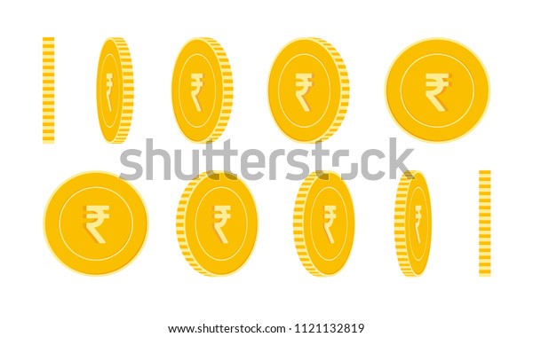 Indian Rupee Coins Set Animation Ready Stock Vector (Royalty Free ...