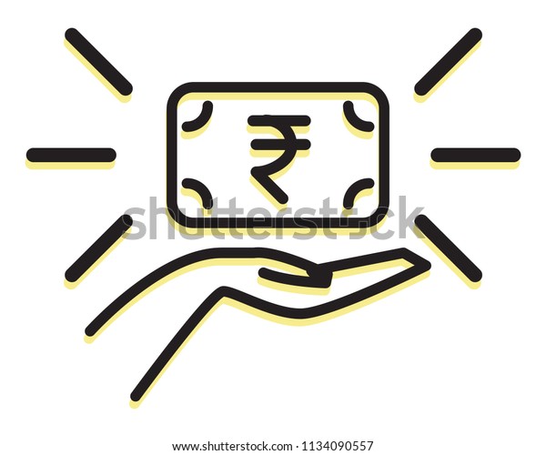 Indian Rupee Currency Note Human Hand: vector de stock (libre de ...