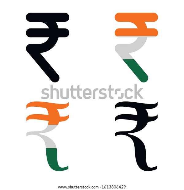 Indian Rupee Currency Symbol Set Inr Stock Vector (Royalty Free ...