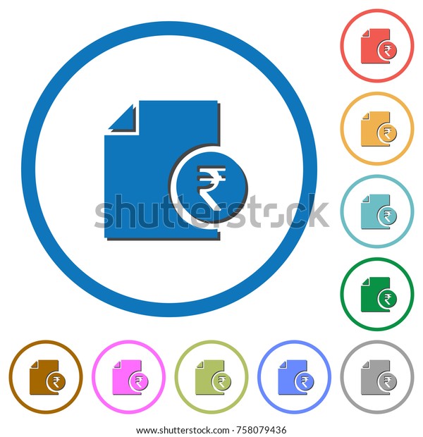 Indian Rupee Financial Report Flat Color Stock Vector (Royalty Free ...