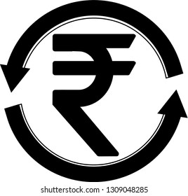 Indian Rupee Icon Round Circle Broken Stock Vector (Royalty Free ...