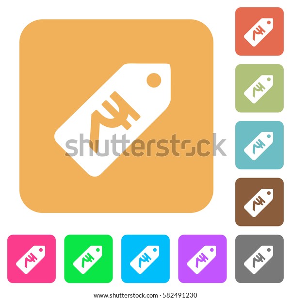 Indian Rupee Price Label Flat Icons Stock Vector (Royalty Free ...