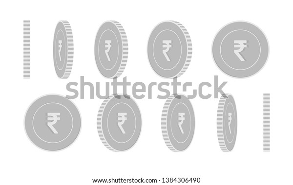 Indian Rupee Rotating Coins Set Animation Stock Vector (Royalty Free ...