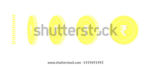 Indian Rupee Rotating Coins Set Animation Stock Vector (Royalty Free ...