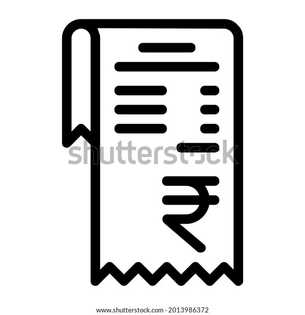 Indian Rupee Shopping Receipt Icon Stock Vector (Royalty Free ...