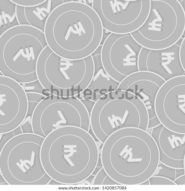 Indian Rupee Silver Coins Seamless Pattern Stock Vector (Royalty Free ...