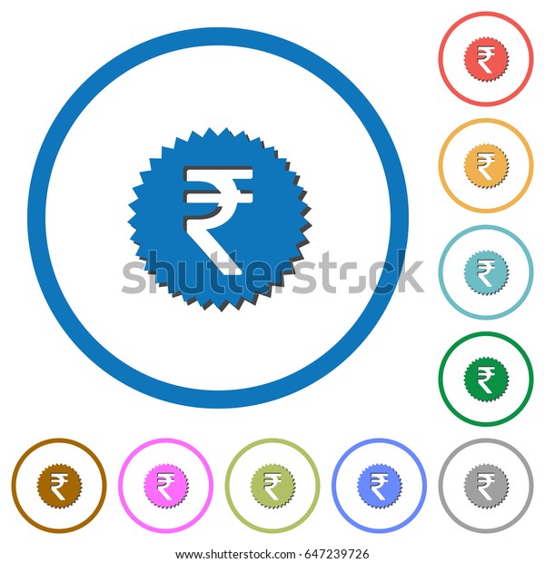 Indian Rupee Sticker Flat Color Vector Stock Vector (Royalty Free ...