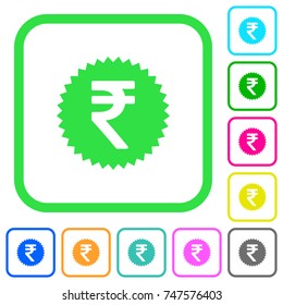 Indian Rupee Sticker Vivid Colored Flat Stock Vector (Royalty Free ...