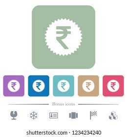 Indian Rupee Sticker Flat White Icons Stock Vector (Royalty Free ...