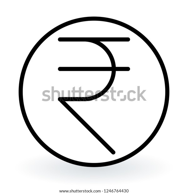 Indian Rupee Symbol Thin Line Icon Stock Vector (Royalty Free ...