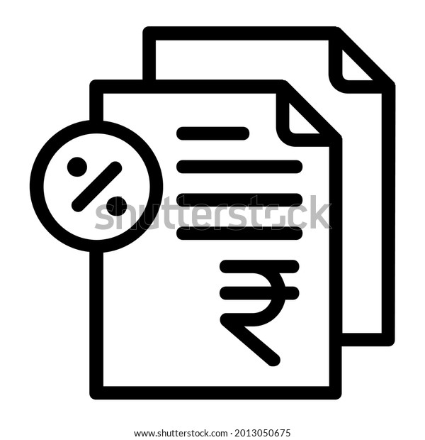 Indian Rupee Tax Document Icon Stock Vector (Royalty Free) 2013050675 ...