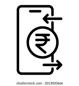 Indian Rupee Transaction Via Mobile Phone Stock Vector (Royalty Free ...