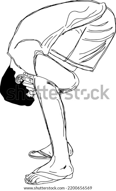 Indian School Punishment Caning Murga Outline Stock Vector (Royalty ...
