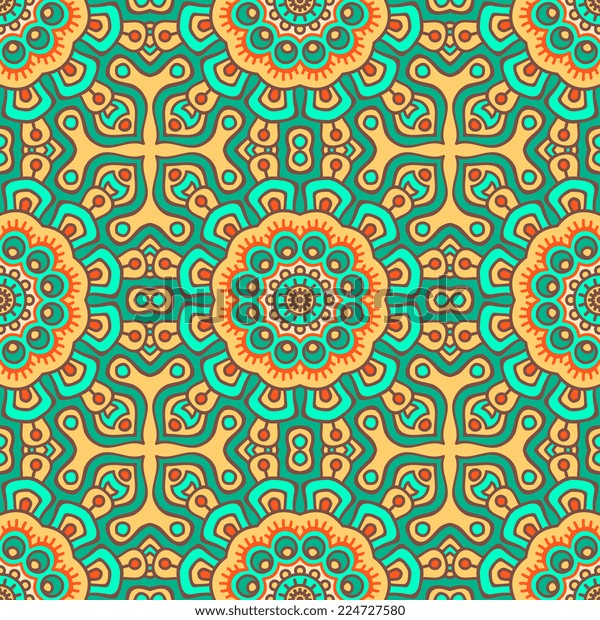 Indian Seamless Floral Pattern Vintage Decorative Stock Vector (Royalty ...