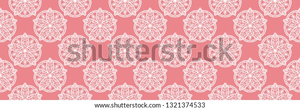 Indian Seamless Pink Background White Pattern Stock Vector (Royalty ...