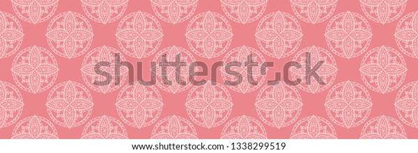 Indian Seamless Pink Background White Pattern Stock Vector (Royalty ...