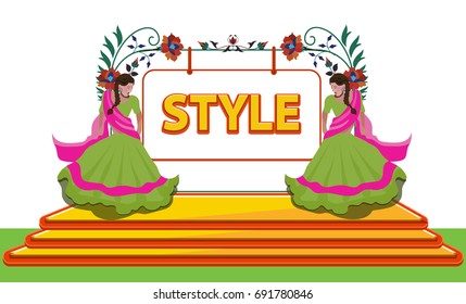 Indian Style Banner Stock Vector (Royalty Free) 691780846