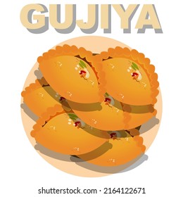 Indian Sweets Gujiya Vector Illustration Stock Vector (Royalty Free ...