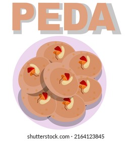 Indian Sweets Peda Vector Illustration Stock Vector (Royalty Free ...