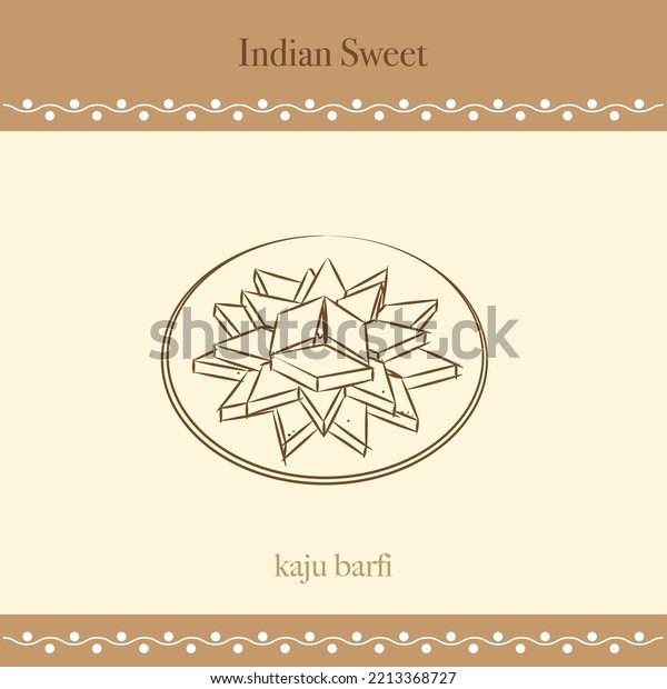 Indian Sweets Vector Line Drawing Illustration Stock Vector (Royalty ...