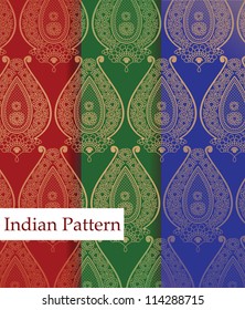 Indian Textile Pattern Detailed Easily Editable: เวกเตอร์สต็อก (ปลอดค่า ...