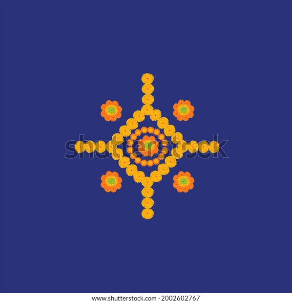 Indian Traditional Floral Design Pattern Yellow Stock Vector (Royalty ...
