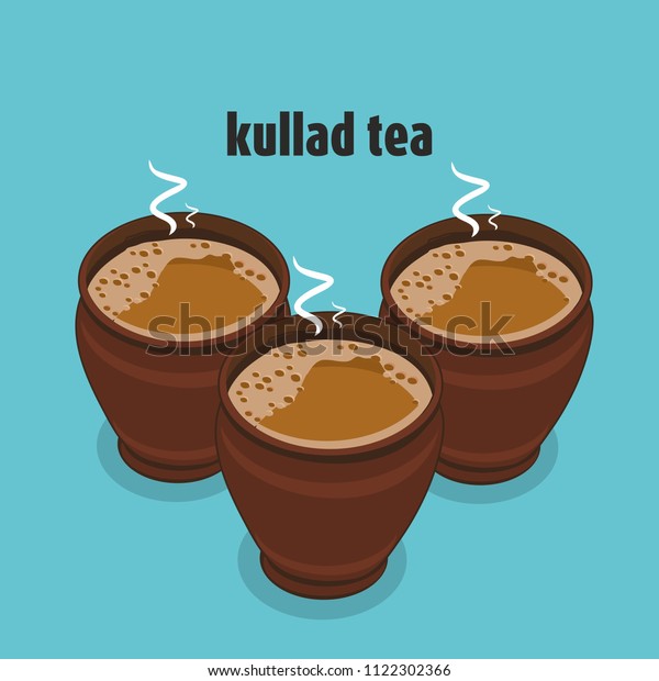 Indian Traditional Kullad Tea Set Stock Vector (Royalty Free ...