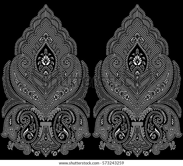 Indian Traditional Paisley Vector: Stock-Vektorgrafik (Lizenzfrei ...