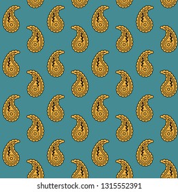 Indian Traditional Pattern On Blue Background Stock Vector (Royalty ...