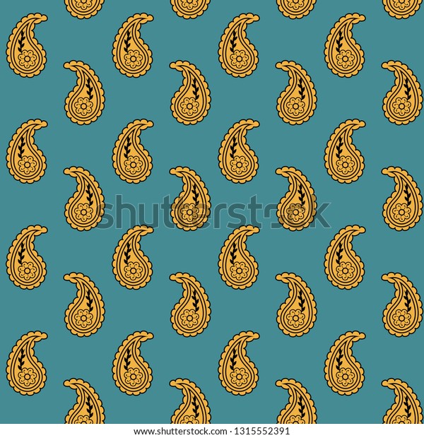 Indian Traditional Pattern On Blue Background Stock Vector (Royalty ...