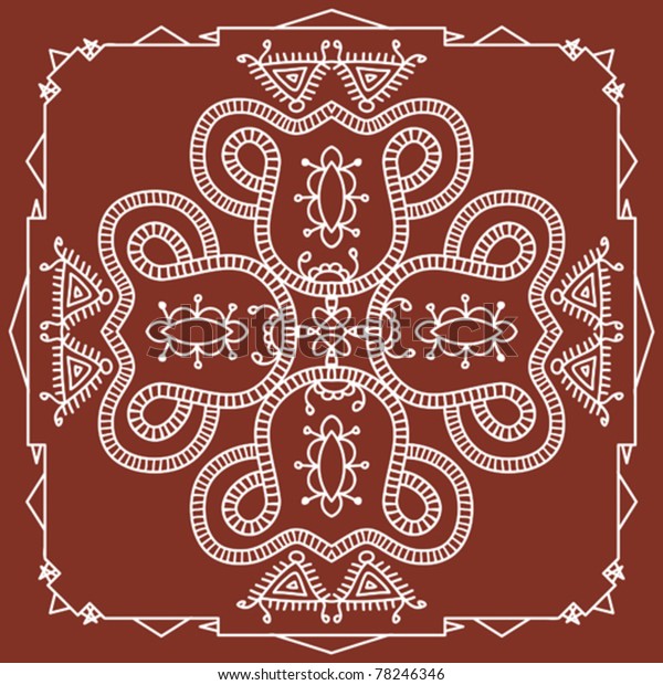Indian Tribal Wall Painting Stock Vector (Royalty Free) 78246346 ...