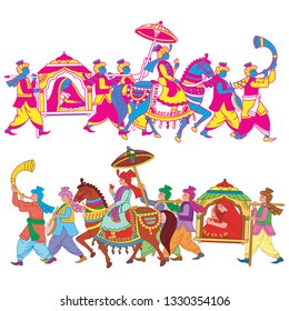 Indian Wedding Card Elements Stock Vector (Royalty Free) 1330354106 ...