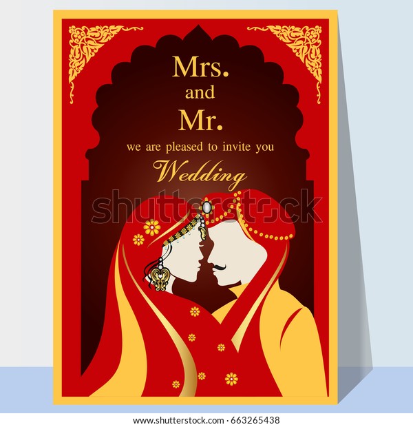 Indian Wedding Invitation Card Abstract Background 库存矢量图（免版税）663265438 ...