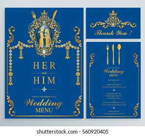 Indian Wedding Menu Card Templates Gold 库存矢量图（免版税）560920405 | Shutterstock