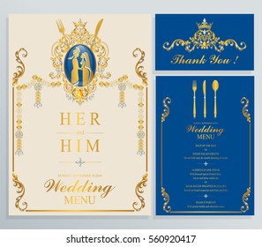 Indian Wedding Menu Card Templates Gold Stock Vector (Royalty Free ...