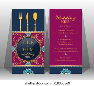 Indian Wedding Menu Card Templates Gold 库存矢量图（免版税）718358560 | Shutterstock