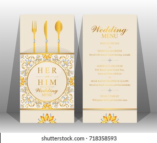 Indian Wedding Menu Card Templates Gold Stock Vector (Royalty Free ...