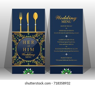 Indian Wedding Menu Card Templates Gold Stock Vector (Royalty Free ...