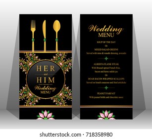 Indian Wedding Menu Card Templates Gold Stock Vector (Royalty Free ...