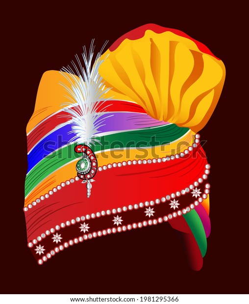 Indian Wedding Symbol Safa Vector Illustration Stock Vector (Royalty ...