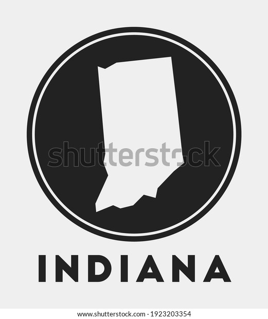 Icono de Indiana. Redondear el logotipo: vector de stock (libre de ...